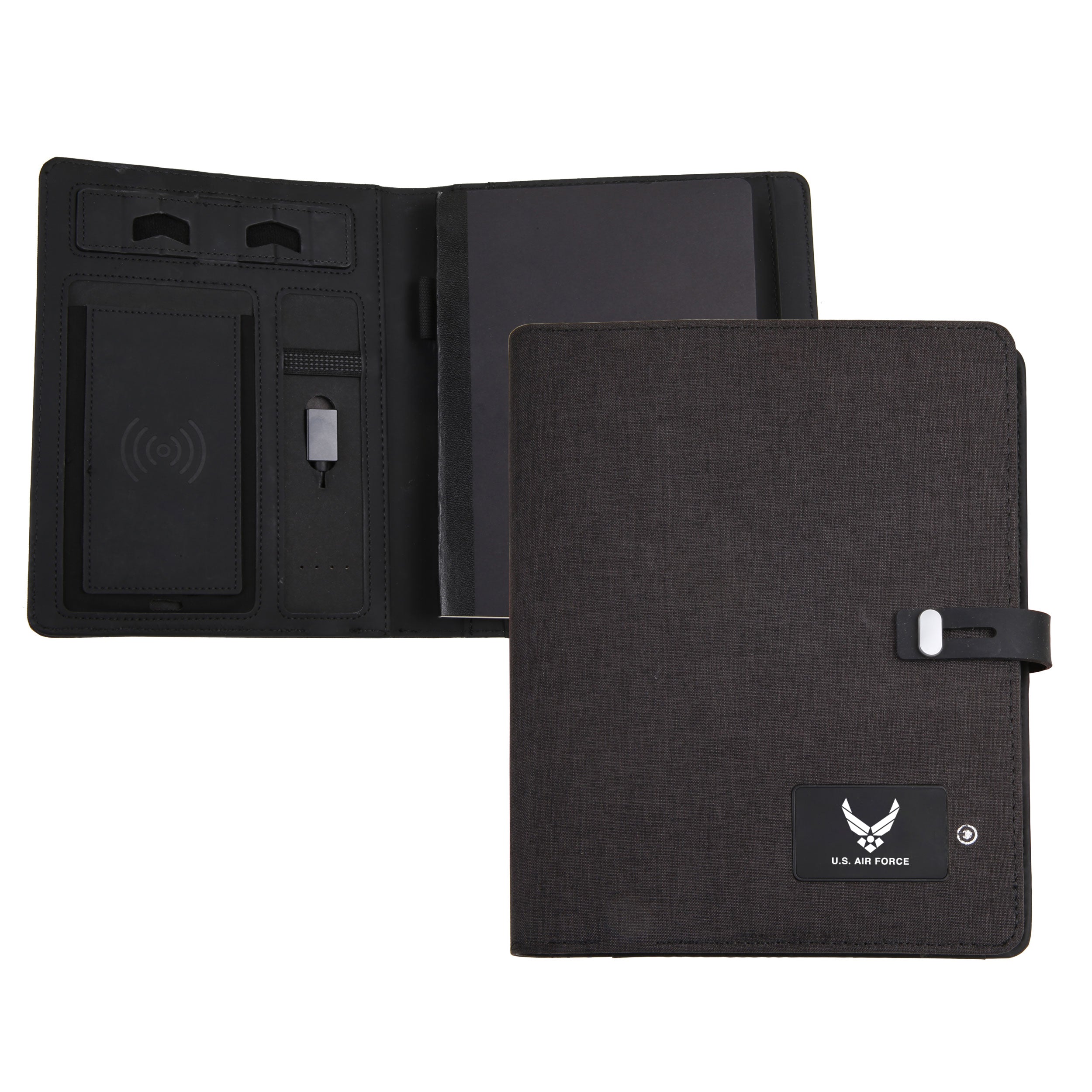 Powerbank Organizer Padfolio with Phone Charger Air Force Black ...